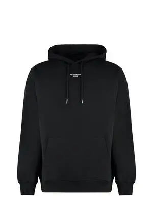 Drole De Monsieur Classic Hooded Sweatshirt With Slogan Detail - Black