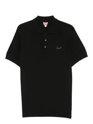 Kenzo Slim Polo Shirt With Signature Details - Black