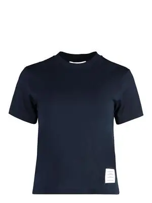 Thom Browne Asymmetrical Hem Cotton T-shirt - Blue