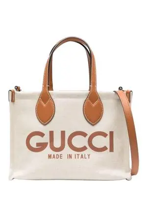 Gucci GUCCI Logo Canvas Tote Handbag Bebgreg