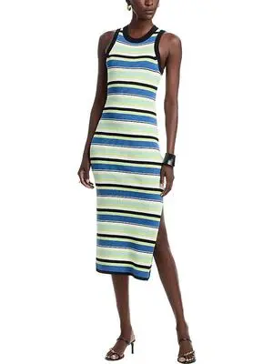 TOCCIN Toccin Piper Tie Waist Midi Dress Ocean/keylime Multi
