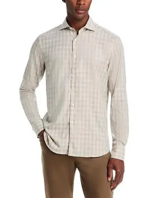 Canali Soft Plaid Sportshirt - Tan