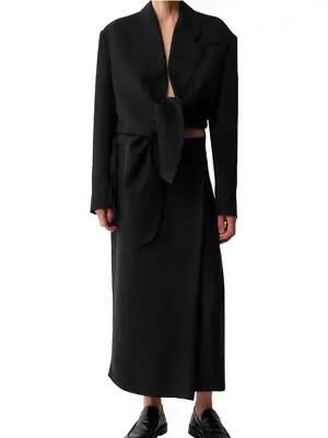 Calvin Klein Petunia Pinstripe Tailcoat Jacket - Black