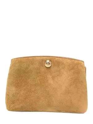 LIFFNER Push-lock Suede Clutch Bag - Neutrals