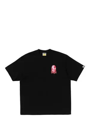 A BATHING APE Floral Ape Head Relaxed Fit Tee - Black