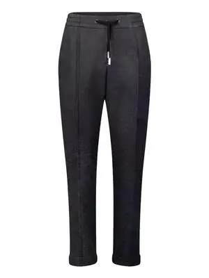 BETTY & CO Drawstring Waist Turn-up Trousers - Black