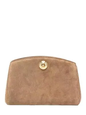 LIFFNER Liffner Push-Lock Suede Clutch Bag Neutrals