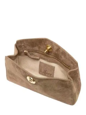 LIFFNER Push-lock Suede Clutch Bag - Neutrals