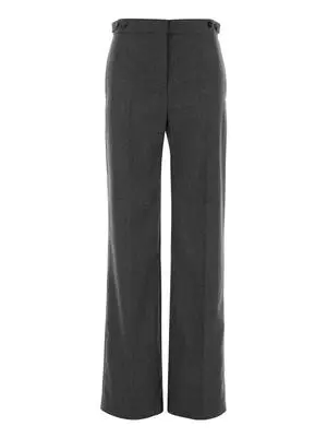 Stella McCartney Grey Wool Tailored Wide Leg Trousers - Gray