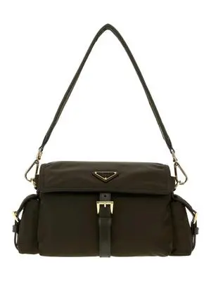 Prada Re-nylon Shoulder Bag With Golden Metal Finishing - Green
