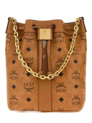 Mcm Printed Canvas Dessau Bucket Bag - Multicolor