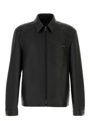 PRADA Prada Men Black Leather Jacket