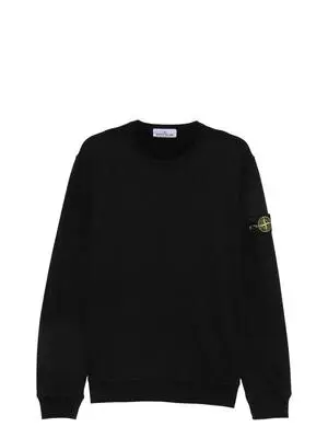 Stone Island Stone Island Crew Neck Cotton Jersey Sweatshirt Black
