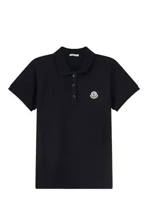 Moncler MONCLER Piqué Polo Shirt With Logo Patch Black