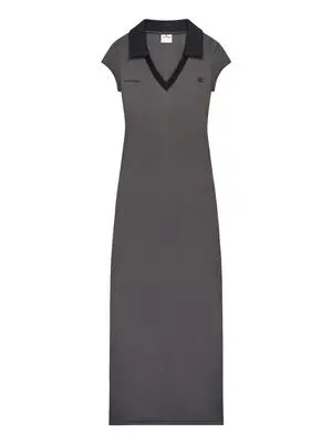COURREGES Courrèges Cotton Sports Polo Long Dress - Gray