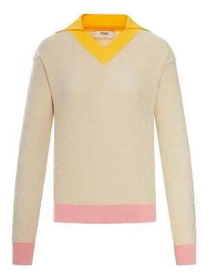 Fendi Color Block Ff Jacquard Knit Sweater - Multicolor