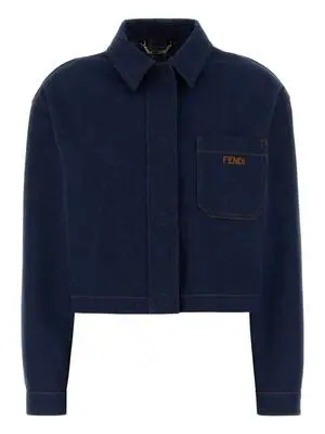 Fendi Ff Reverse Denim Jacket - Blue
