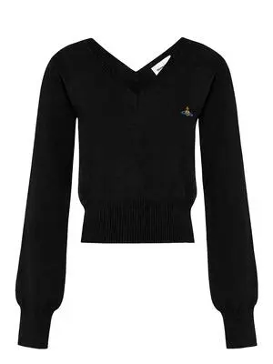 VIVIENNE WESTWOOD Bea V-neck Cashmere Blend Jumper - Black