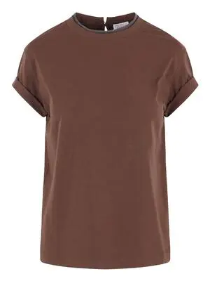 BRUNELLO CUCINELLI BRUNELLO CUCINELLI Stretch Cotton Jersey T-Shirt With Faux Layering