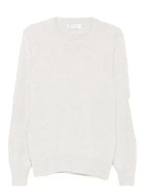 Brunello Cucinelli Cashmere Pullover With Patch Detail - Gray