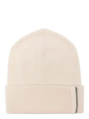 Brunello Cucinelli Ribbed Cashmere Beanie With Monili Detail - Multicolor