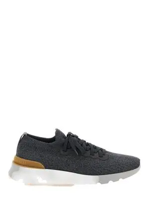Brunello Cucinelli Cotton Knit Runners Sneakers - Gray
