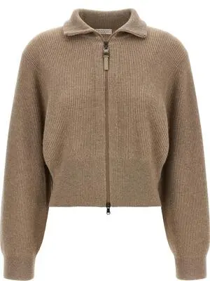Brunello Cucinelli Cashmere Sparkling Cardigan - Brown