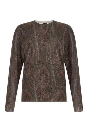 Etro Paisley Silk And Cashmere Blend Crewneck Sweater - Multicolor