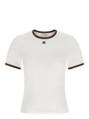 COURREGES Courrèges Signature Contrast T-shirt Brown
