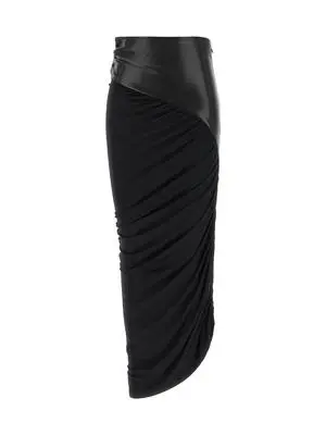 Andamane Ursula Asymmetrical Midi Skirt - Black
