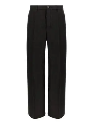 Rick Owens Work Trousers In Ramie Blend - Black