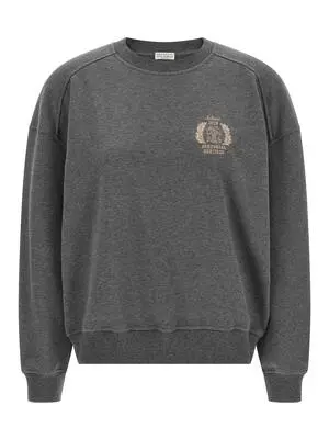 Brunello Cucinelli Embroidered Coat Of Arms Sweatshirt - Gray