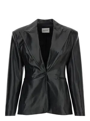 Andamane Toni Leather-effect Technical Fabric Blazer - Black