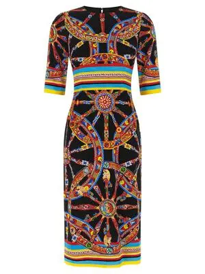 Dolce & Gabbana Carretto' Print Sheath Dress - Multicolor