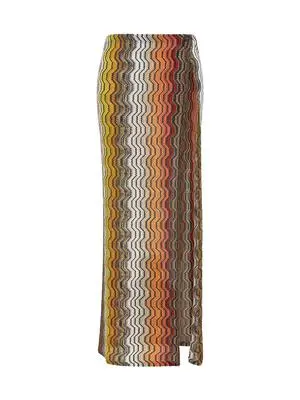 Missoni Raschel Zigzag Patterned Lamé Skirt - Multicolor
