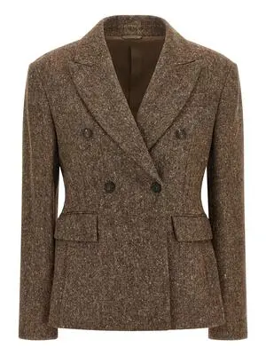 BRUNELLO CUCINELLI Brunello Cucinelli Donegal Wool Double-Breasted Blazer
