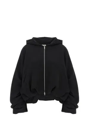 Dries Van Noten Hannett" Oversized Cotton Hoodie With Zip Closure - Black