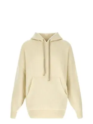 Rick Owens Hun' Hoodie In Angora And Wool Blend - White