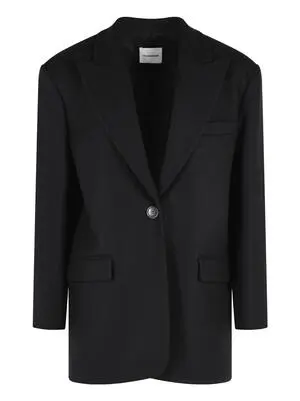 Andamane The Attico Teresa Virgin Wool Oversize Blazer - Black