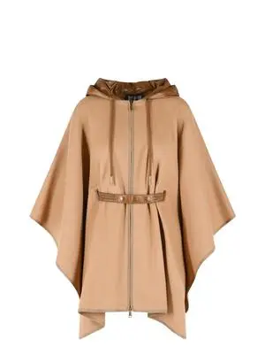Moncler Virgin Wool Blend Cape - Cream