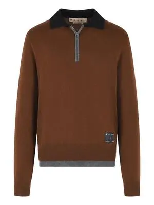 Marni Cashmere Polo Shirt - Brown