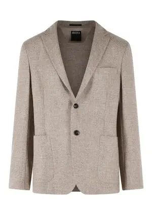 Zegna Beige Wool Blazer - Cream