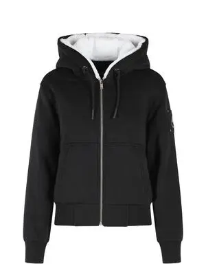 Moose Knuckles Cotton Blend Sweatshirt With Removable Bunny Insert - Black