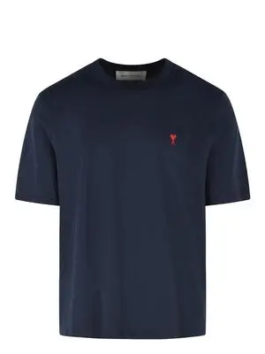 AMI Paris Cotton T-shirt - Blue