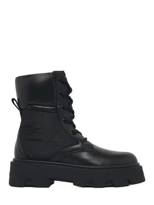Moncler Aurea Leather Blend Boots - Black