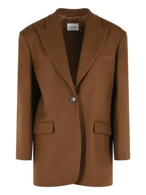 Andamane The Attico Teresa Oversize Virgin Wool Blazer - Brown