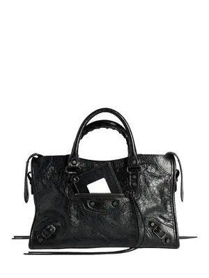 Balenciaga Le City Bag In Arena Leather - Black