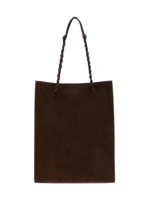 JIL SANDER Chocolate Suede Tangle Shopping Bag - Brown