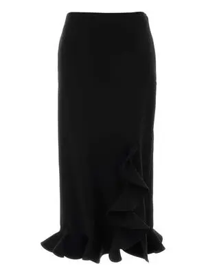 Moschino Jersey Skirt With Ruffle Detail - Black