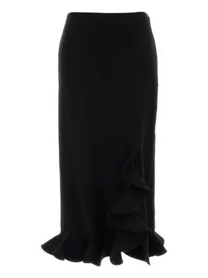 Moschino Jersey Skirt With Ruffle Detail - Black